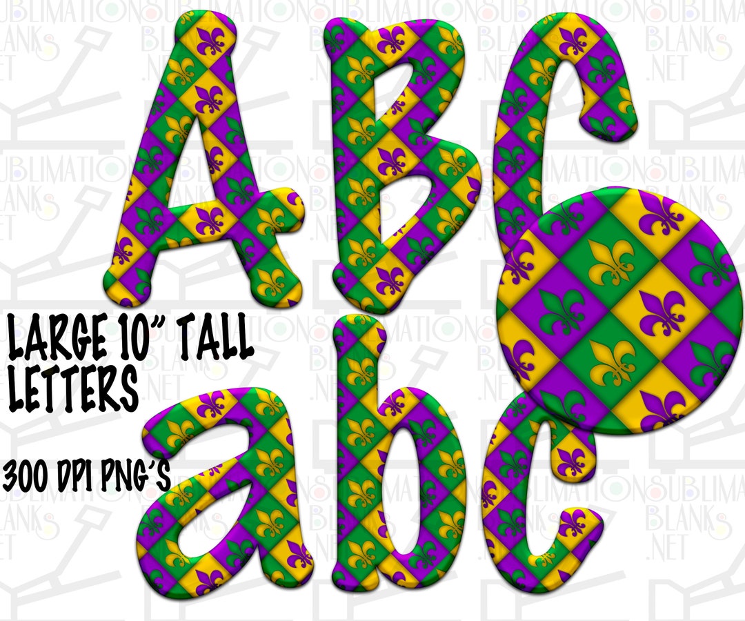 Fleur De Lis, Cajun MARDI GRAS PNG, Font Png, Letters, Png, Alphabet ...