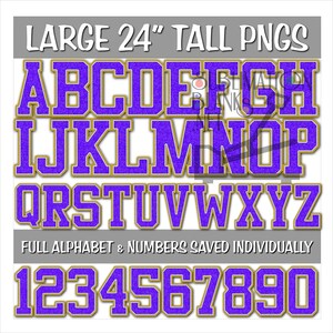 PURPLE GOLD Glitter, CHENILLE Varsity Letters Png Patches Alphabet Font ...