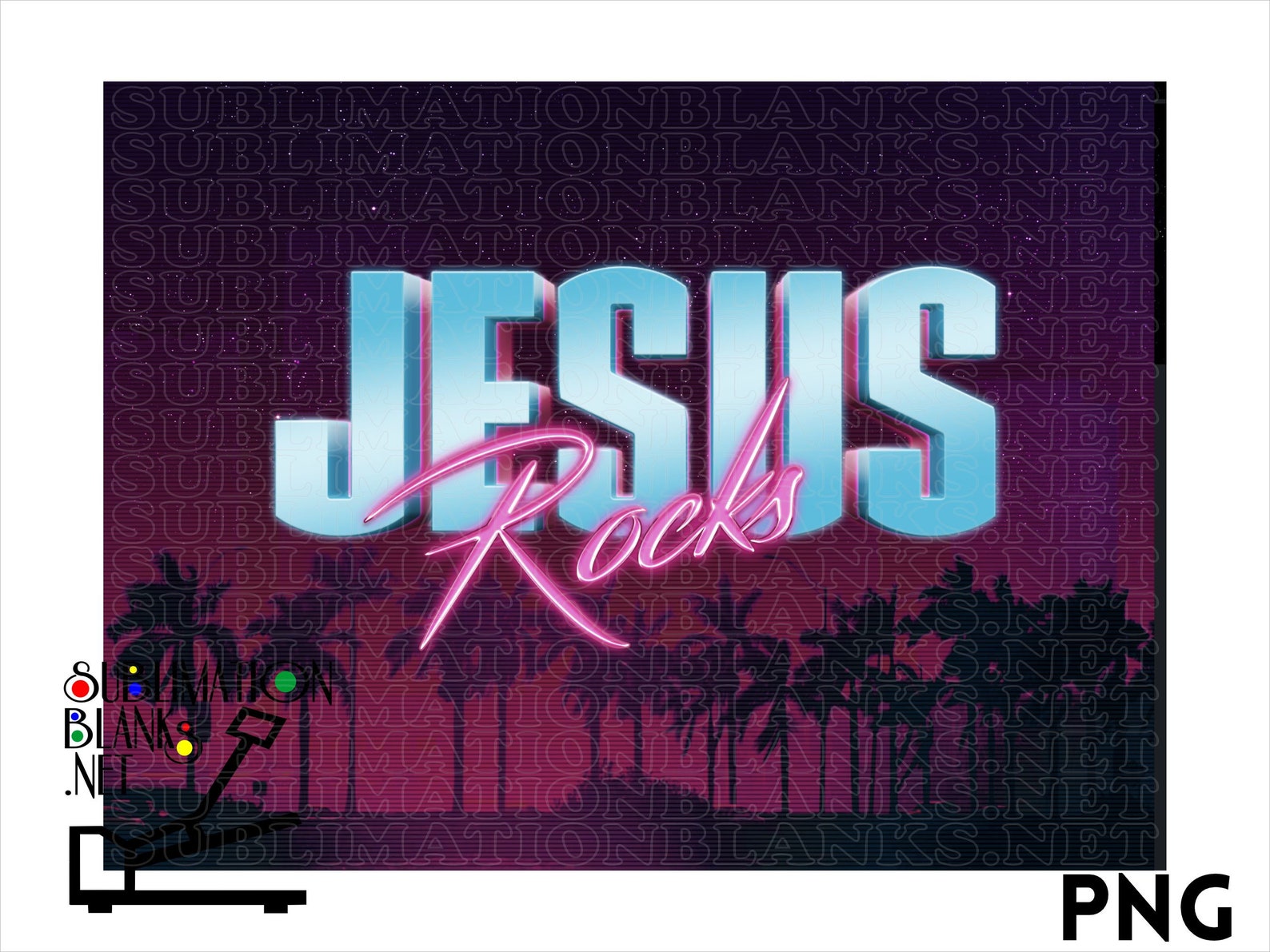 JESUS ROCKS Png 80's Png Christian Png Sublimation Designs - Etsy