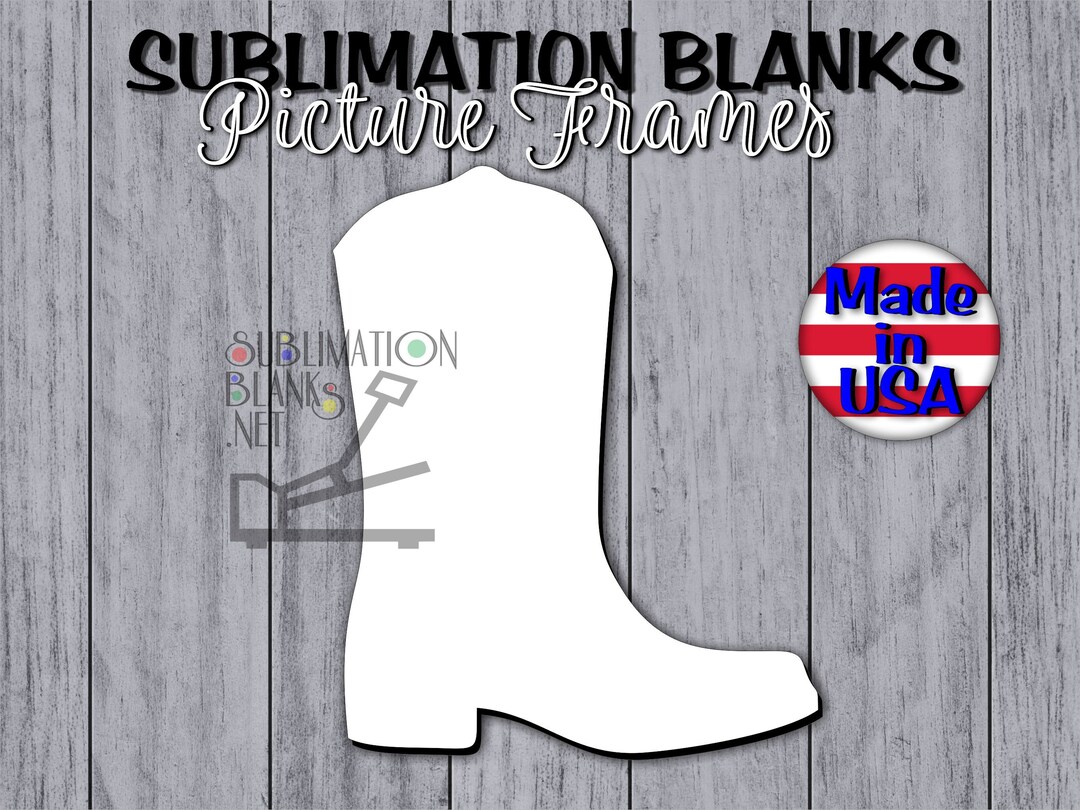 COWBOY BOOT Sublimation Blanks Picture Frame Personalized Photo Custom ...