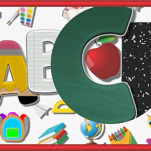 SCHOOL, PNG, ALPHABET, Doodle Letters, Font, Sublimation Design ...