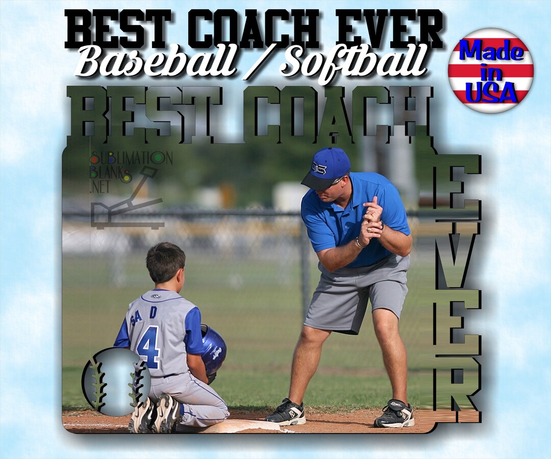 PERSONALIZED Gifts Best COACH Ever BASEBALL Picture Frame Custom Photo ...