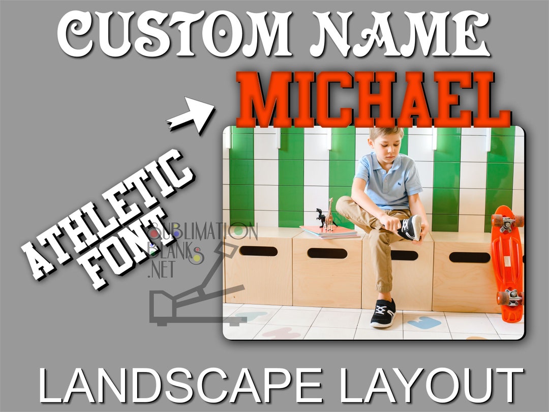 CUSTOM NAME, Portrait Layout, Athletic Font, Personalized With Your ...