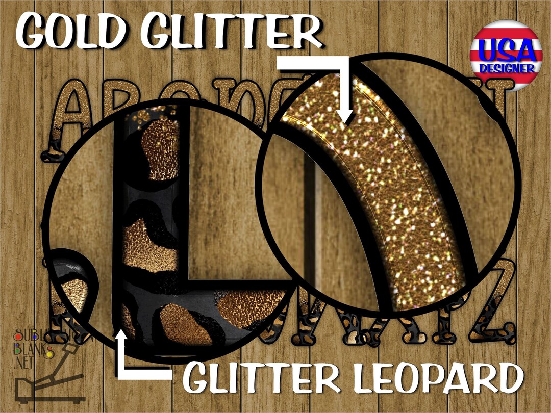LEOPARD GLITTER Alphabet Letters PNG Doodle Font Sublimation Design ...