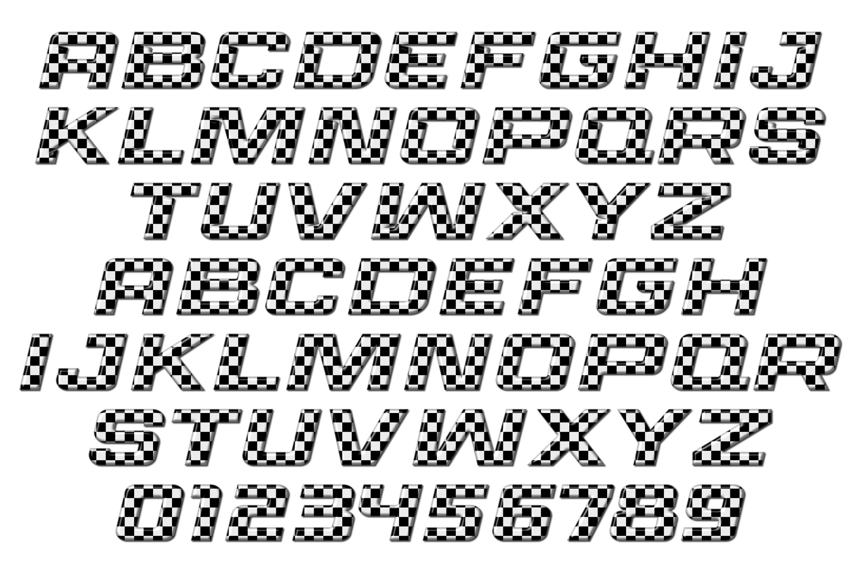 NASCAR Font, Racing Font, Png, Black White Checkered, Font, Letters ...