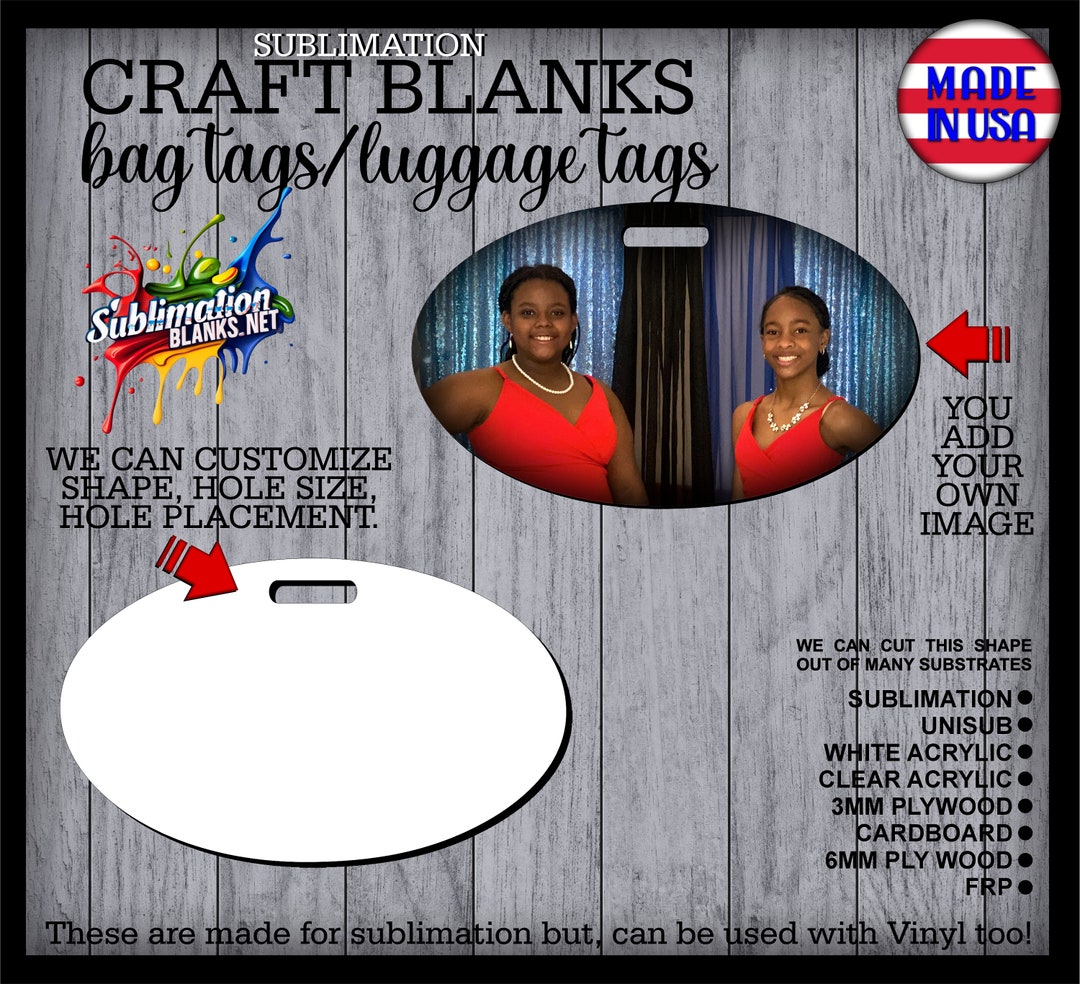OVAL Cutouts, BAG TAG, Diy Sublimation Blanks, Single or Double Sided ...