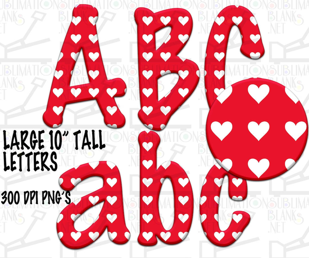 Red White Hearts, Alphabet PNG, VALENTINE Png, Font Png, Letters, PNG ...