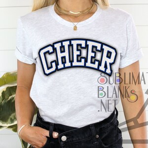 CHEER Png Faux Chenille Patch BLUE BLACK Glitter Team Mascot School ...