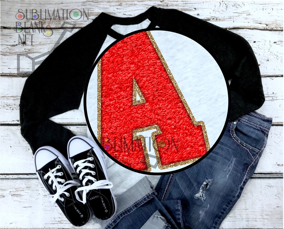 Png Red Gold Glitter Faux CHENILLE Patches Letters PNG Alphabet Font ...