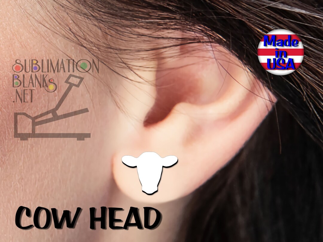 COW Earring HEAD Cattle Earrings Stuss SUBLIMATION Blanks Wood Earrings ...