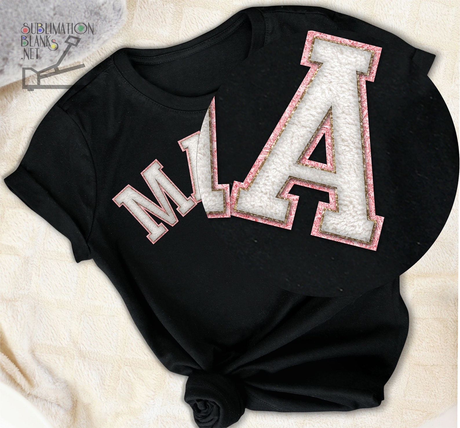 Pink Gold CHENILLE Letters PNG Patches Varsity Alphabet - Etsy