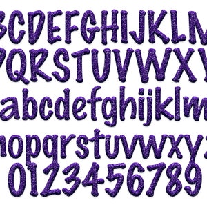 PURPLE GLITTER Png Font Png Sublimation Designs Downloass Letter Bundle ...
