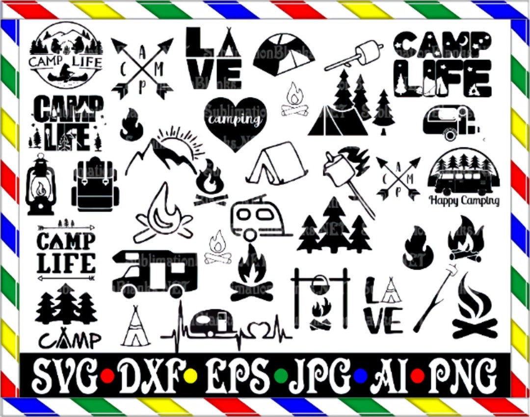 Camping Bundle SVG Camping SVG Camping Silhouette Camp Life SVG Camping ...