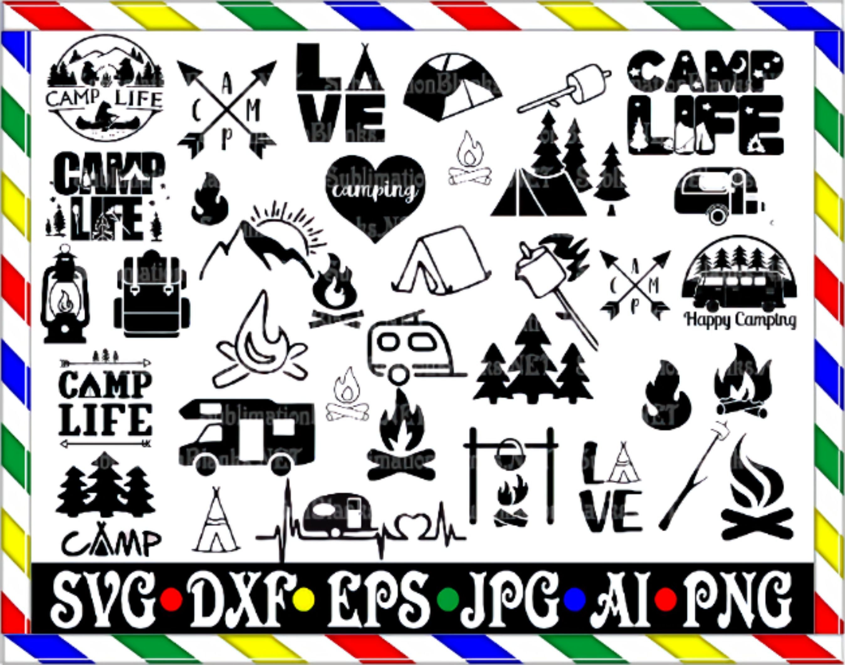 Camping Bundle SVG Camping SVG Camping Silhouette Camp - Etsy