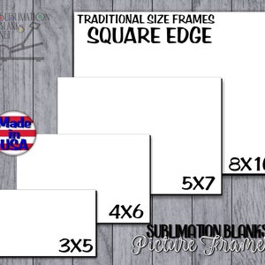 Ss Rectangle Picture Frames SUBLIMATION BLANKS 3x5 4x6 5x7 8x10 10x12 ...