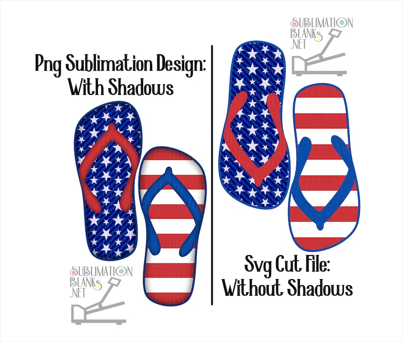 American Flag FLIP FLOPS SVG Summer Png Sublimation Designs Download ...