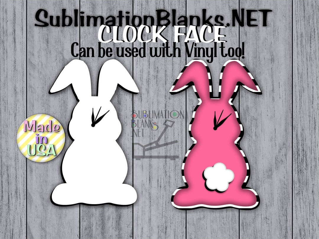 Easter Bunny Rabbit CLOCK FACE Sublimation Blanks for Sublimation Wall ...