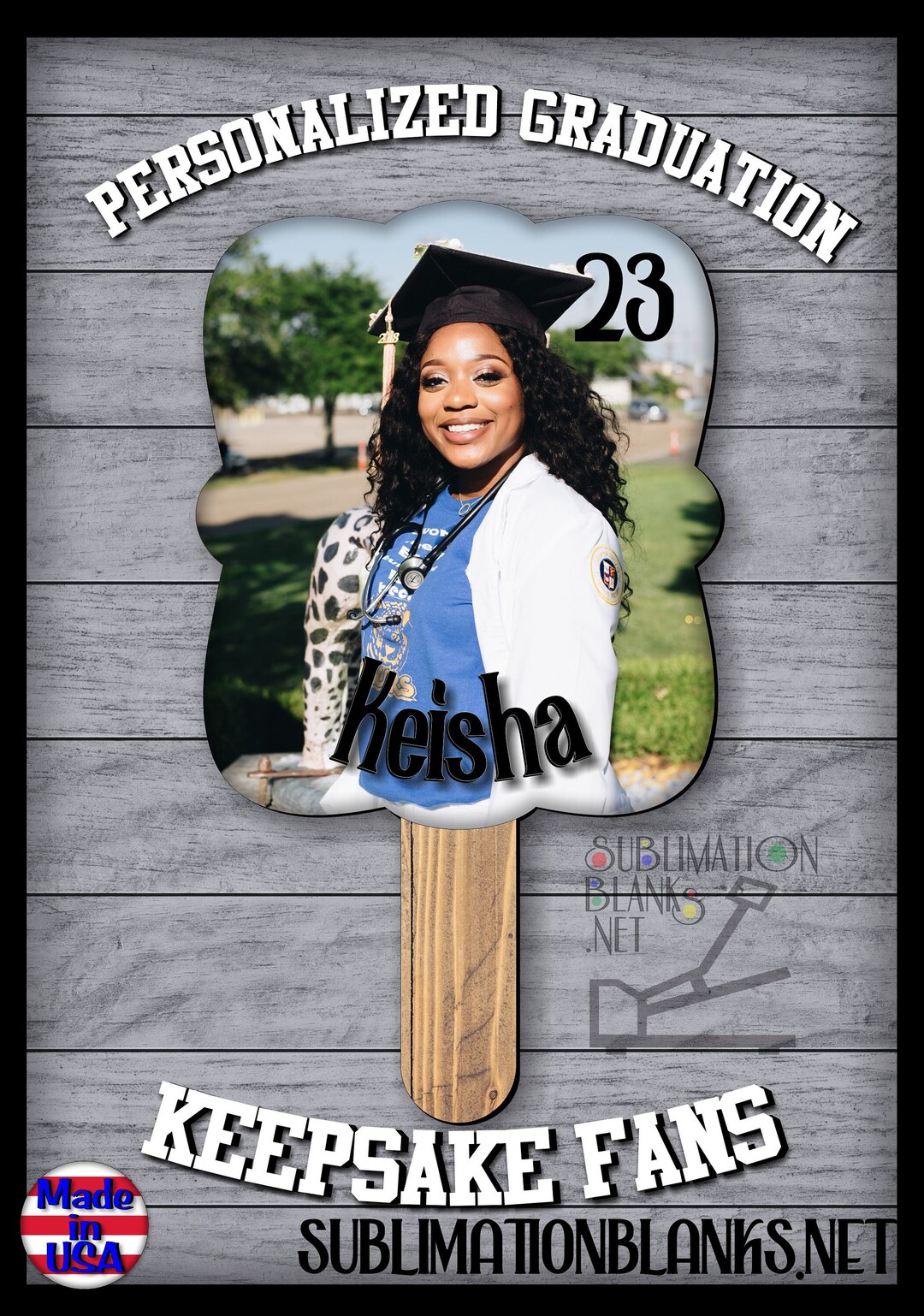 10 Wooden KEEPSAKE Personalized Graduation FAN Personalized Gift Custom ...