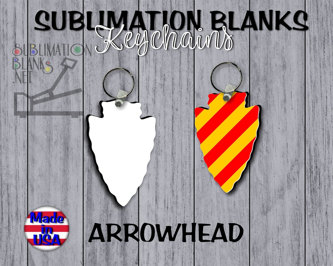 Double Sided Arrowhead SUBLIMATION Blanks KEYCHAIN Charm Hardware ...