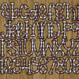 Plaid, Png, Alphabet, Sublimation Designs Downloass, CHRISTMAS ...