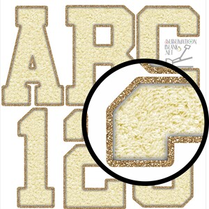 8 SETS Faux Chenille Alphabet PNG Varsity Letters, Sublimation Designs ...