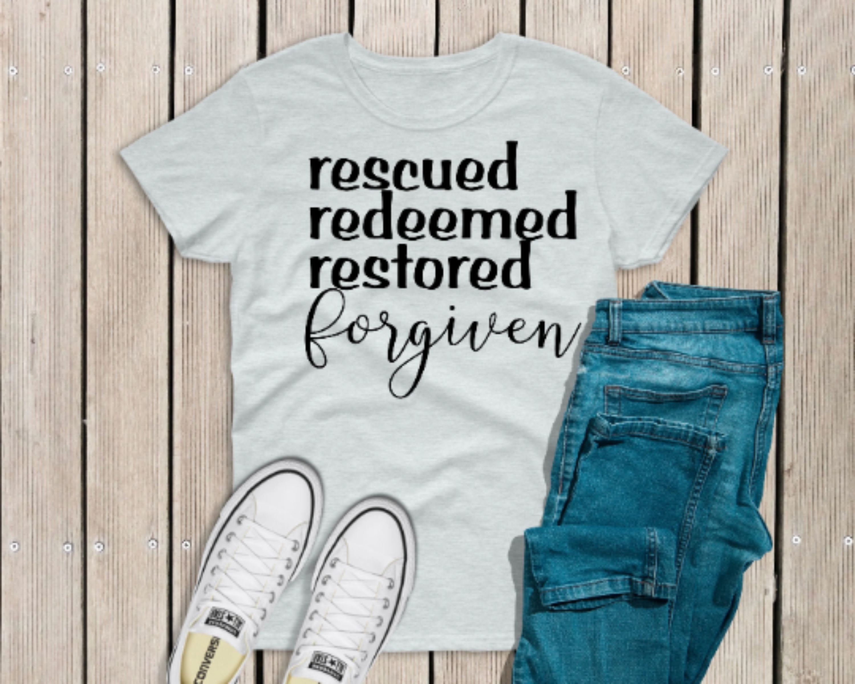 Jesus Svg Dxf Png Rescued Redeemed Restored Forgiven Svg - Etsy