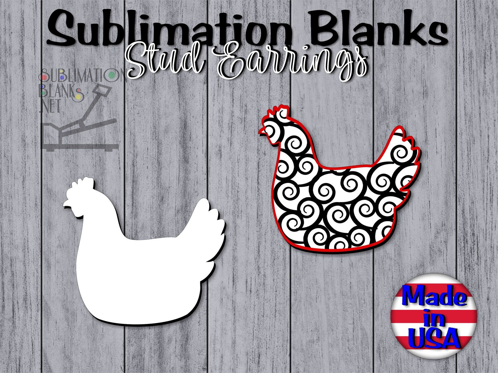 Double Sided CHICKEN Dangle Earrings SUBLIMATION Blanks - Etsy