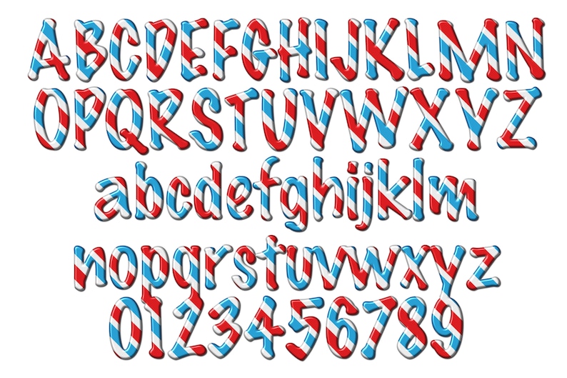 RED BLUE Png DOODLE Font Letters Png Alphabet Monogram | Etsy