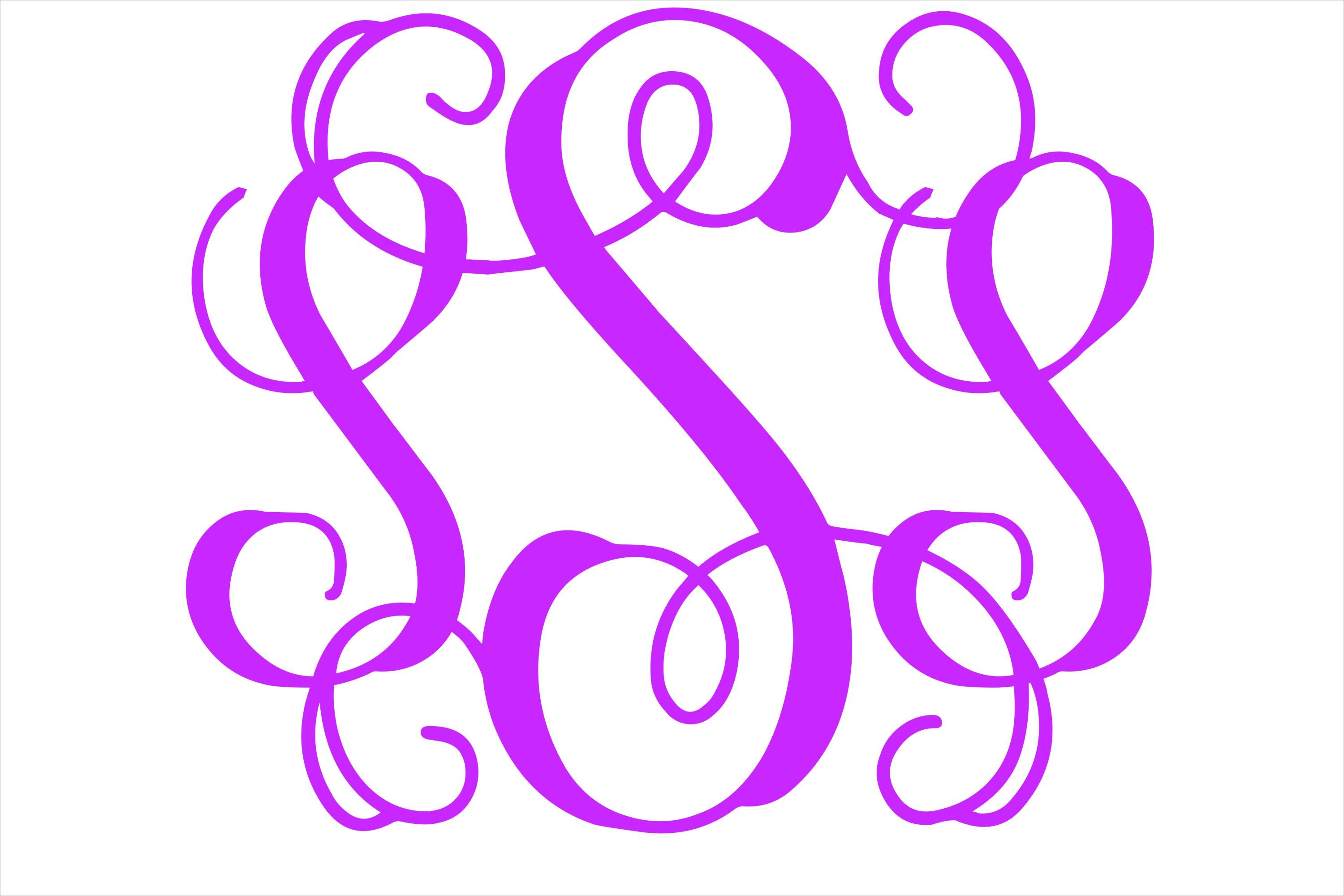 Monogram SVG/DXF/PNG Alphabet Digital Download Silhouette | Etsy