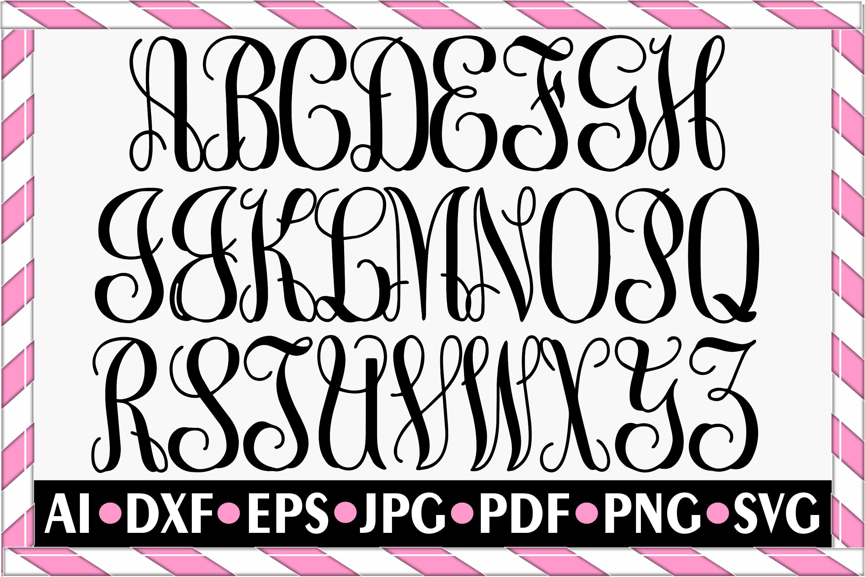 Monogram SVG/DXF/PNG Alphabet Digital Download Silhouette | Etsy