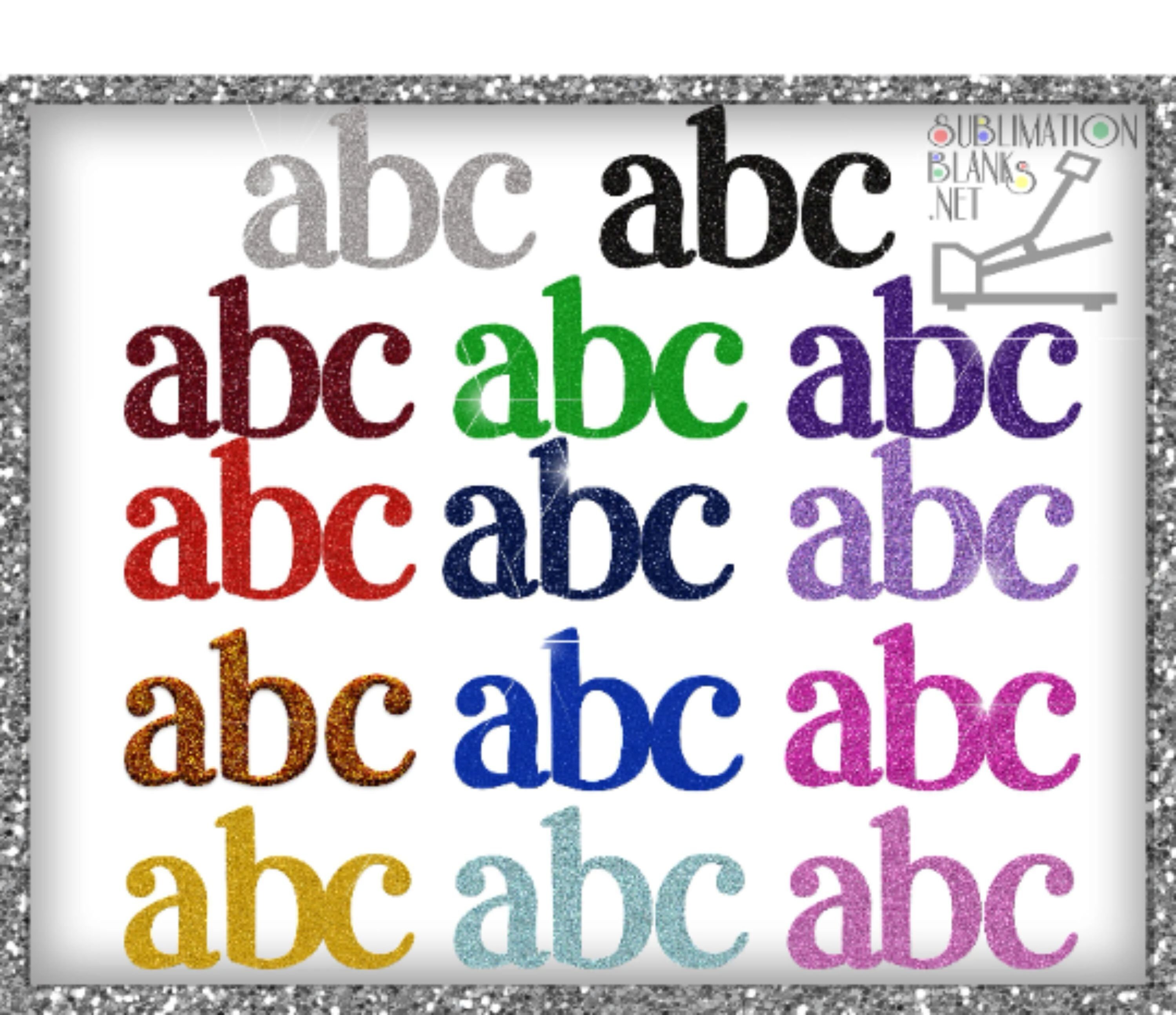 GLITTER Script Font Sublimation Designs Downloads Letter - Etsy