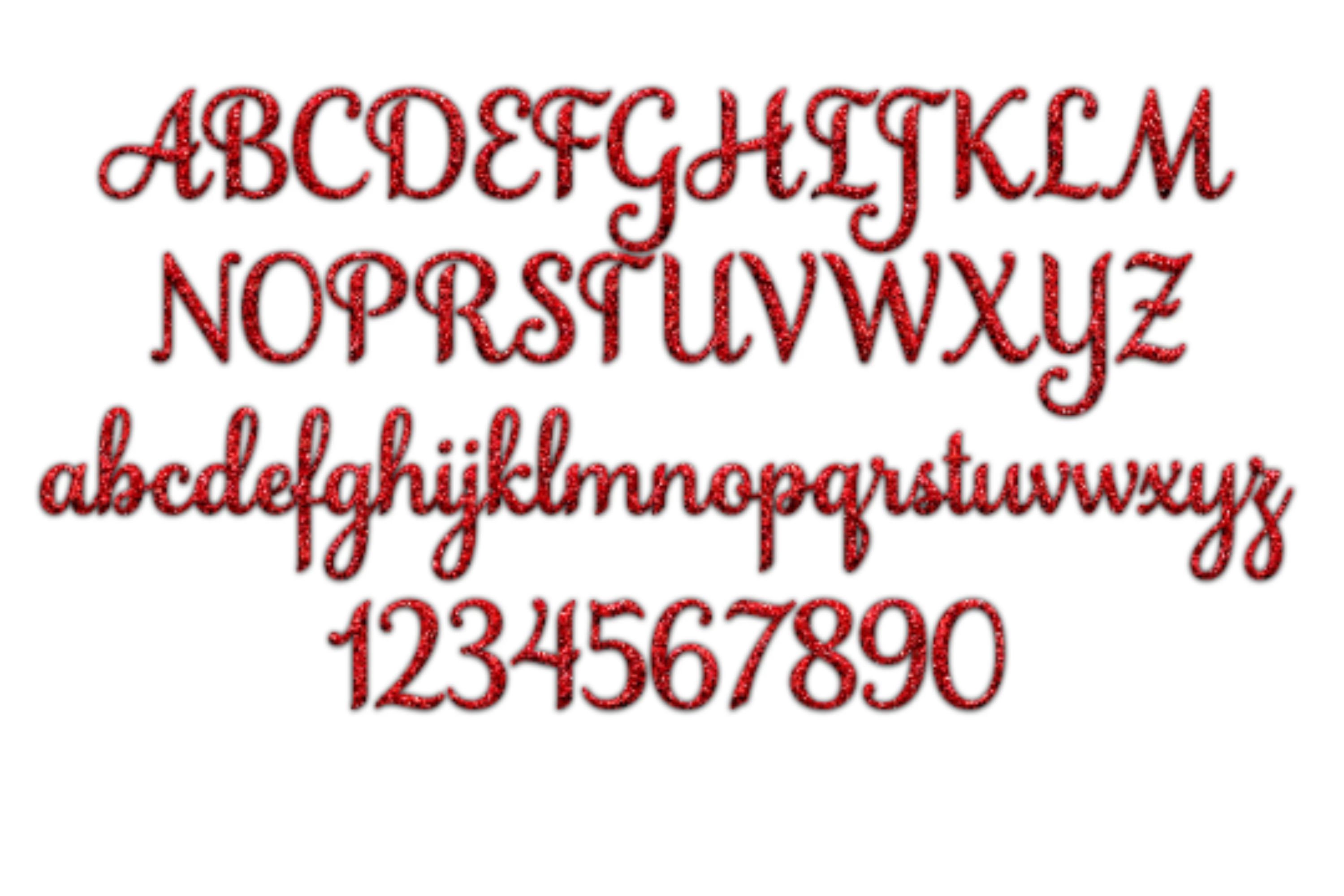 GLITTER Script Font Sublimation Designs Downloads Letter - Etsy