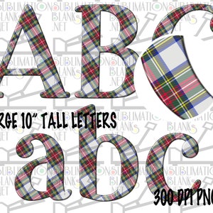 PLAID, CHRISTMAS Font, Christmas Png, Letters, Alphabet, Monogram ...