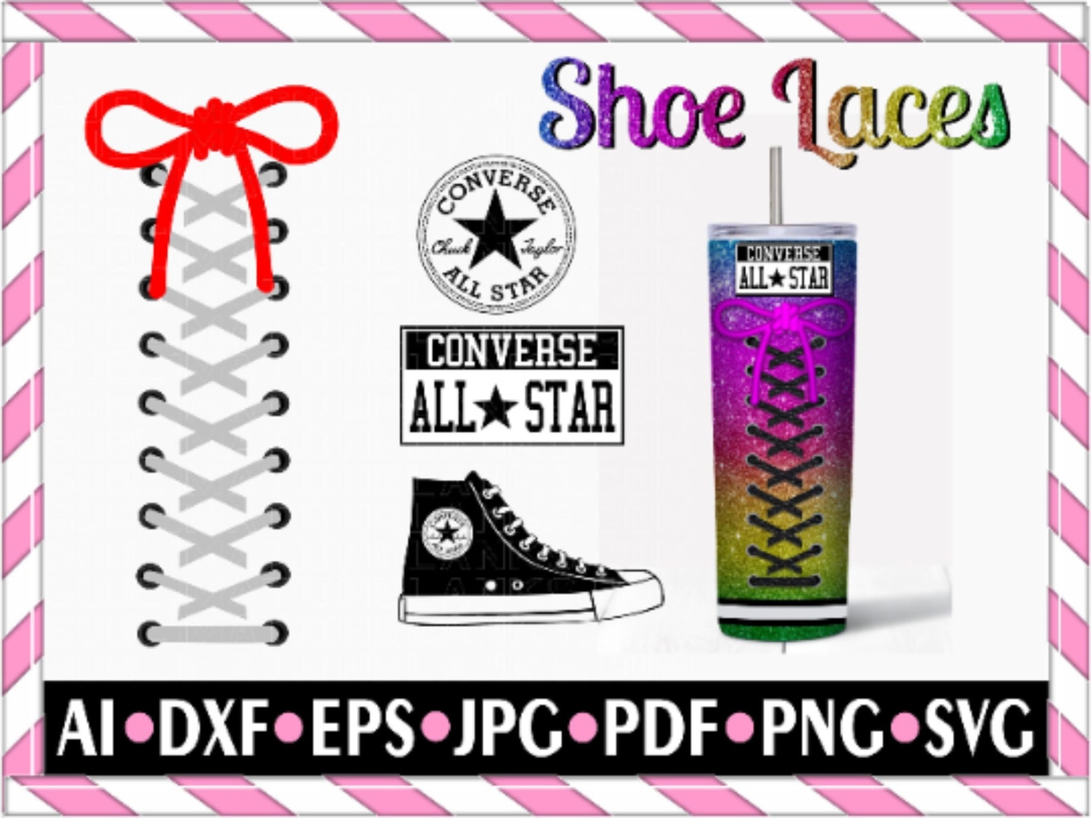 CONVERSE SVG High Top SHOE Laces Svg High Top Tumbler High Top Logo Svg ...