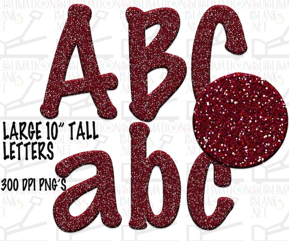 MAROON GLITTER Png Font Png Sublimation Designs Downloads - Etsy