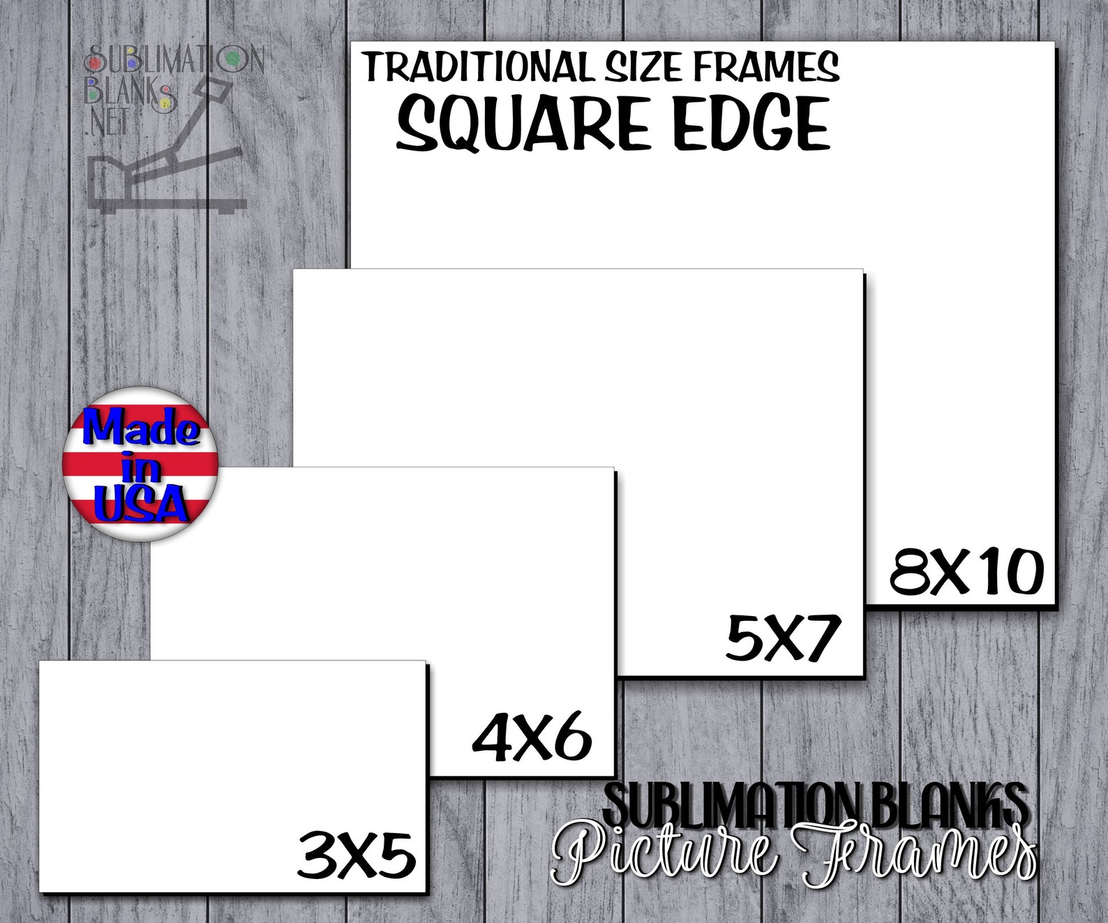 Ss Rectangle Picture Frames SUBLIMATION BLANKS 3x5 4x6 5x7 8x10 10x12 ...