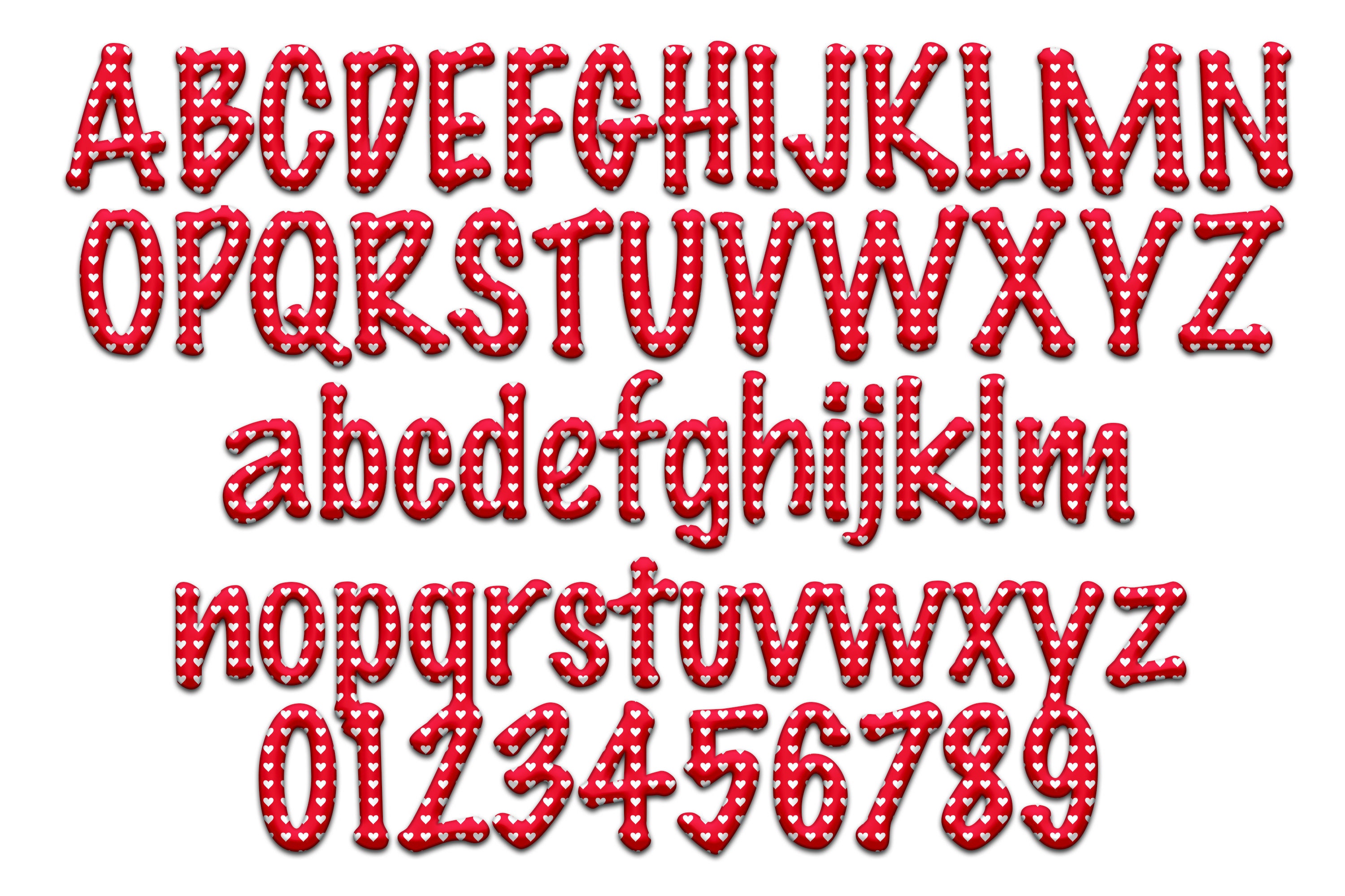 Red White Hearts, Alphabet PNG, VALENTINE Png, Font Png, Letters, PNG ...