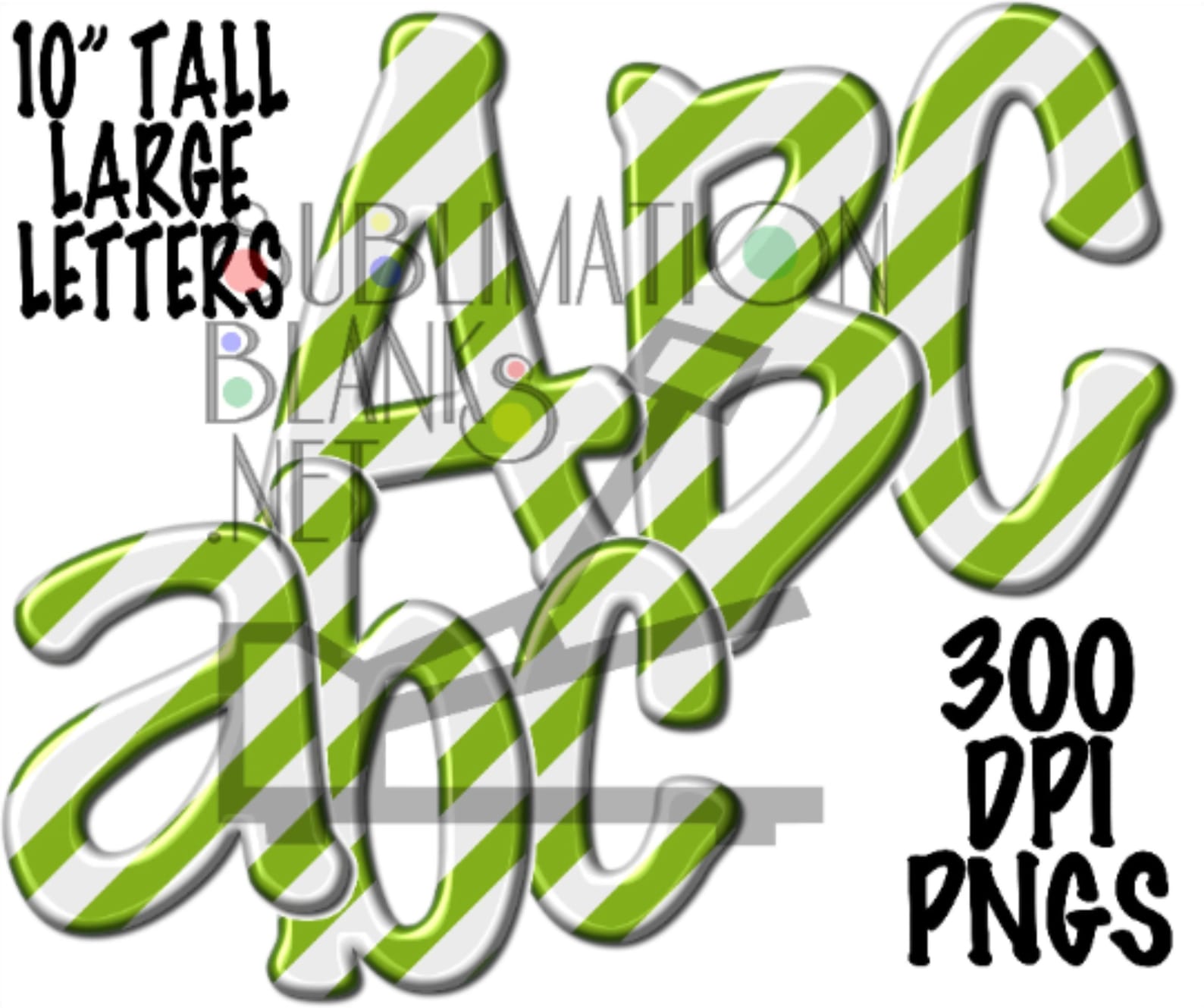 BUNDLE OF 10 RAINBOW Red Yellow Green Blue Polka Dots Stripes Alphabet ...