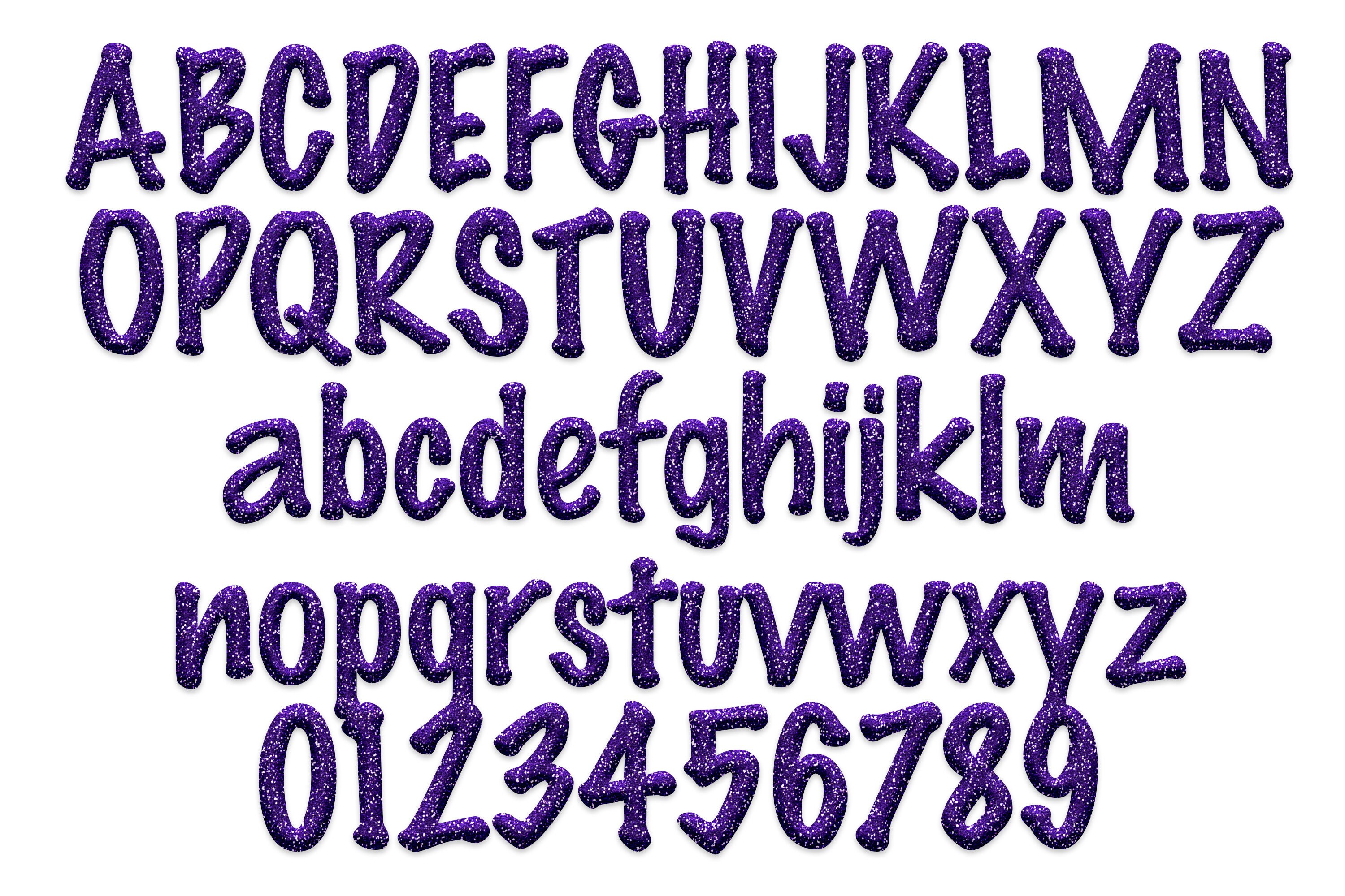 PURPLE GLITTER Png Font Png Sublimation Designs Downloads - Etsy