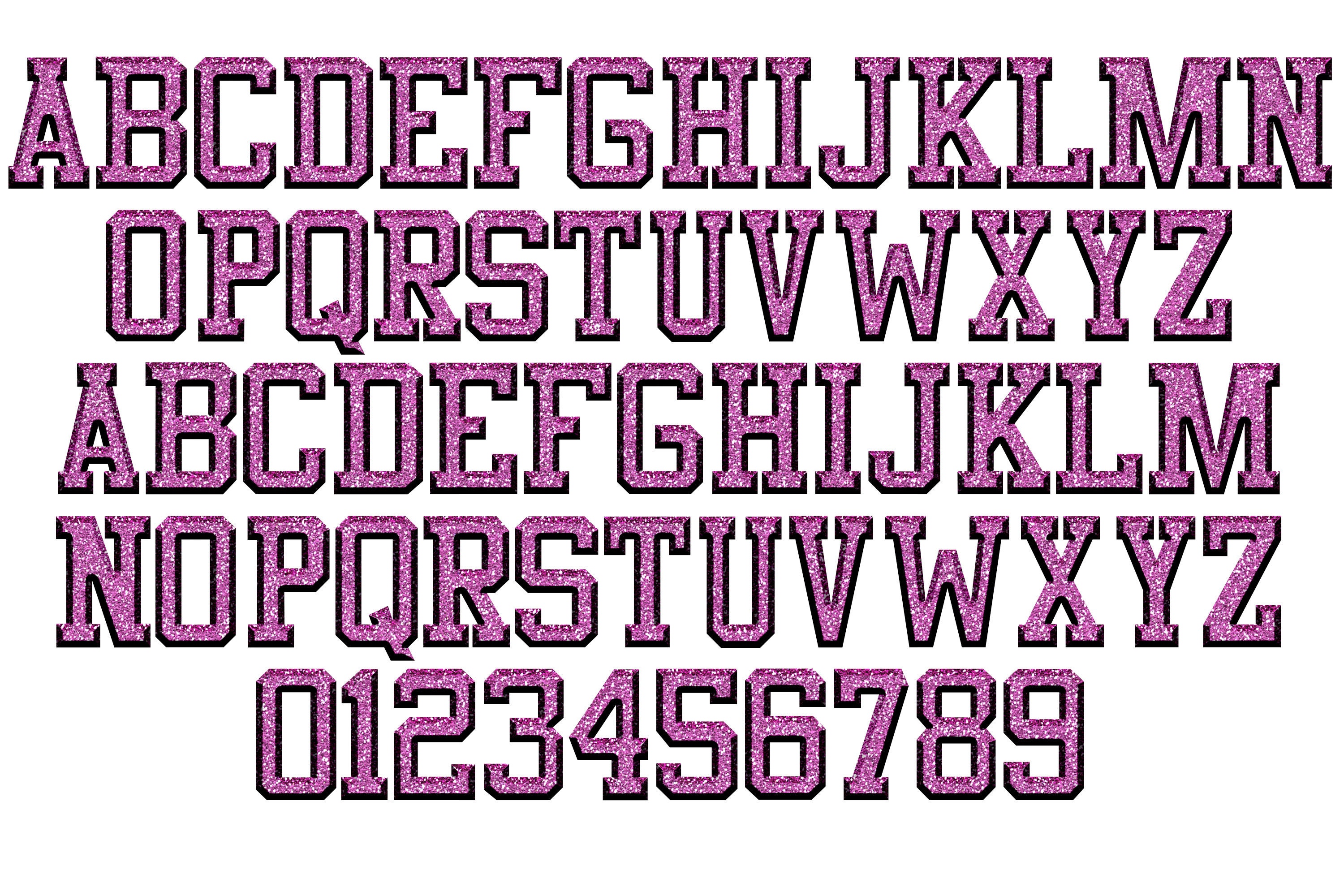 ATHLETIC FONT Svg College Font PINK Png Glitter Font - Etsy