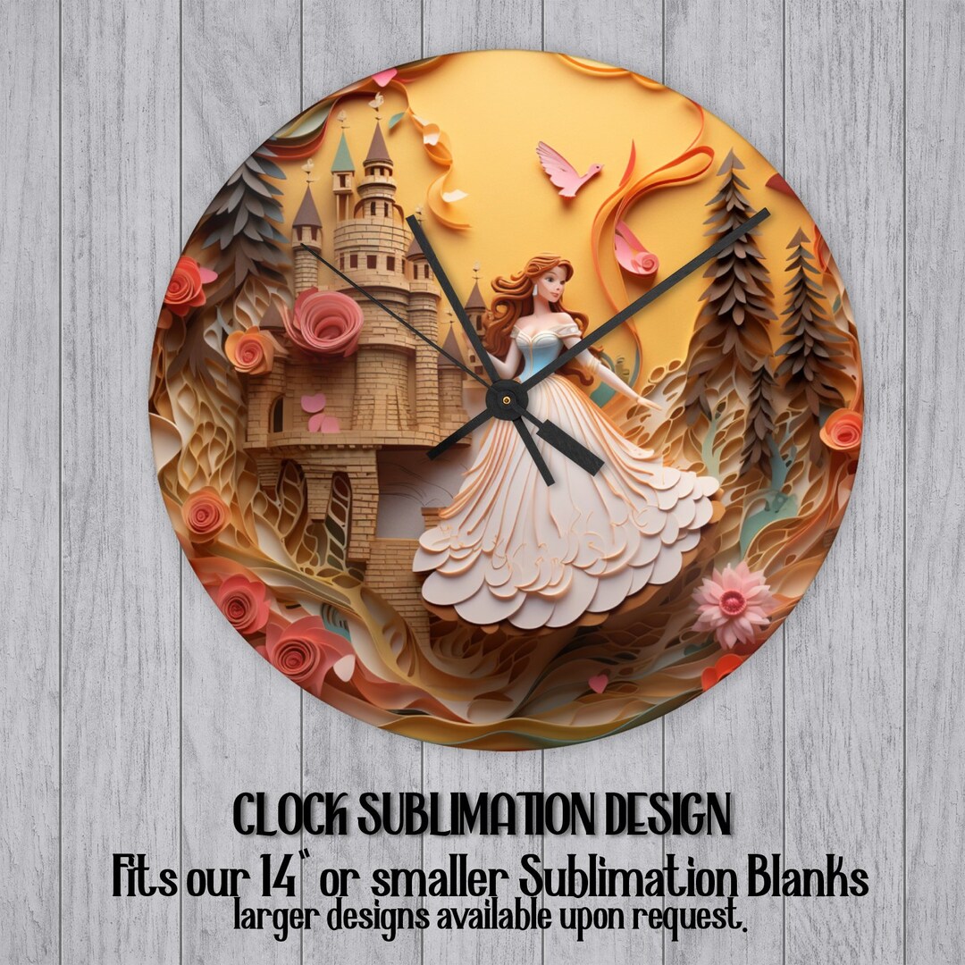 3d PRINCESS FAIRY TALE Png Girl Printable Digital Paper Art Clock Face ...