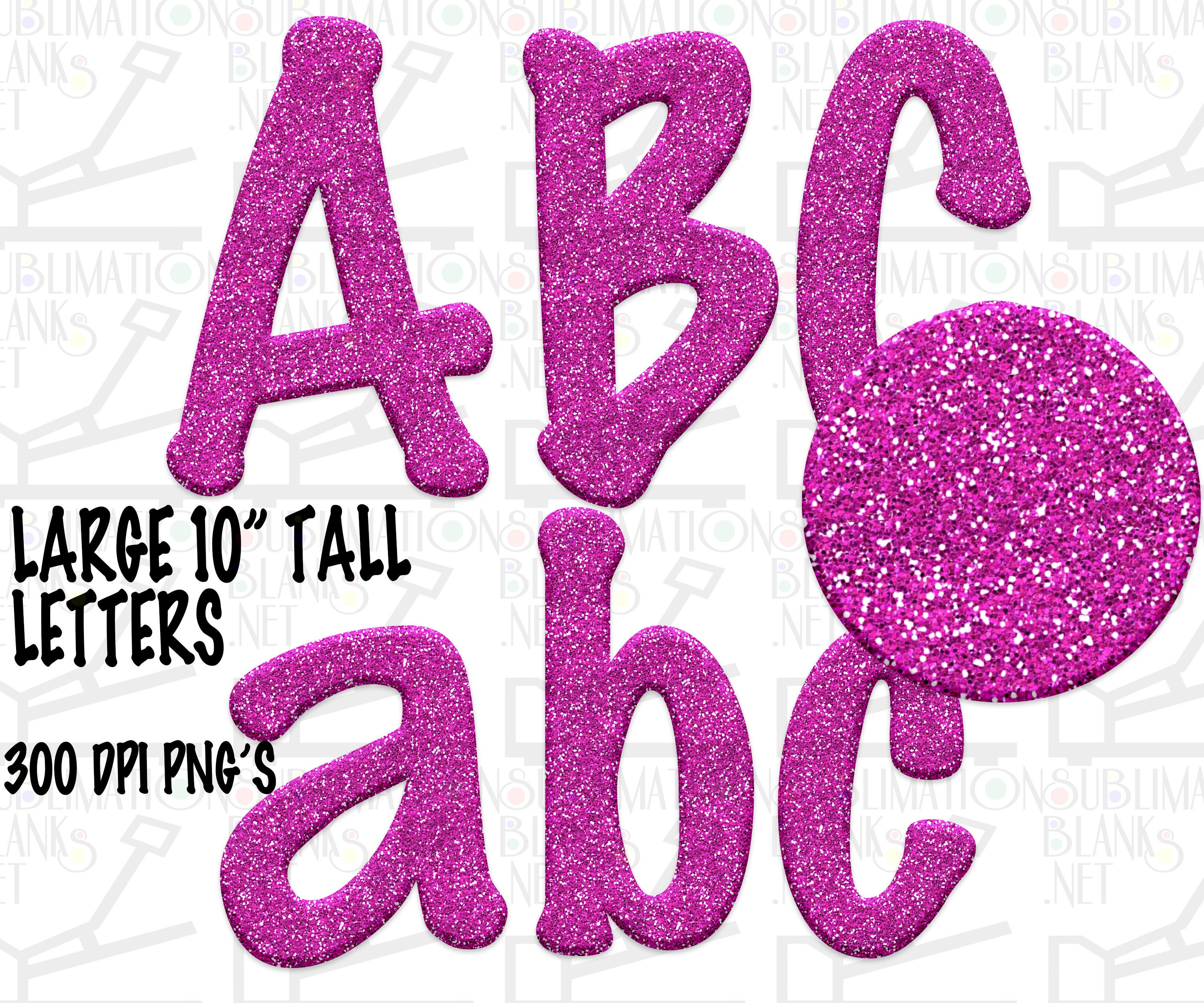HOT PINK GLITTER Png Font Png Sublimation Designs Downloass Letter ...