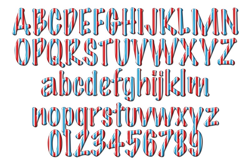 RED BLUE Png DOODLE Font Letters Png Alphabet Monogram - Etsy