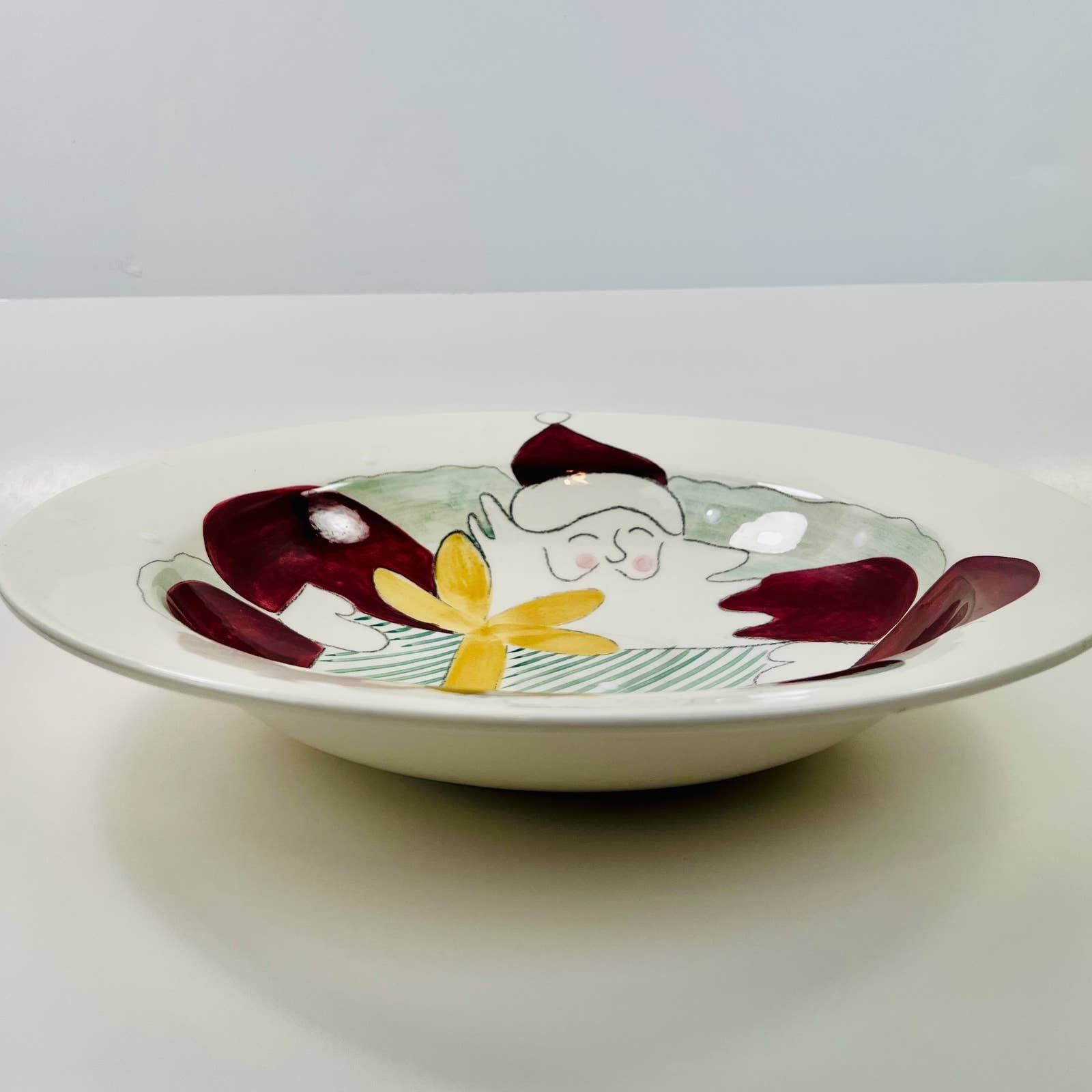 Woof & Poof Americaware Serving Bowl Santa Christmas 2000 - munimoro.gob.pe