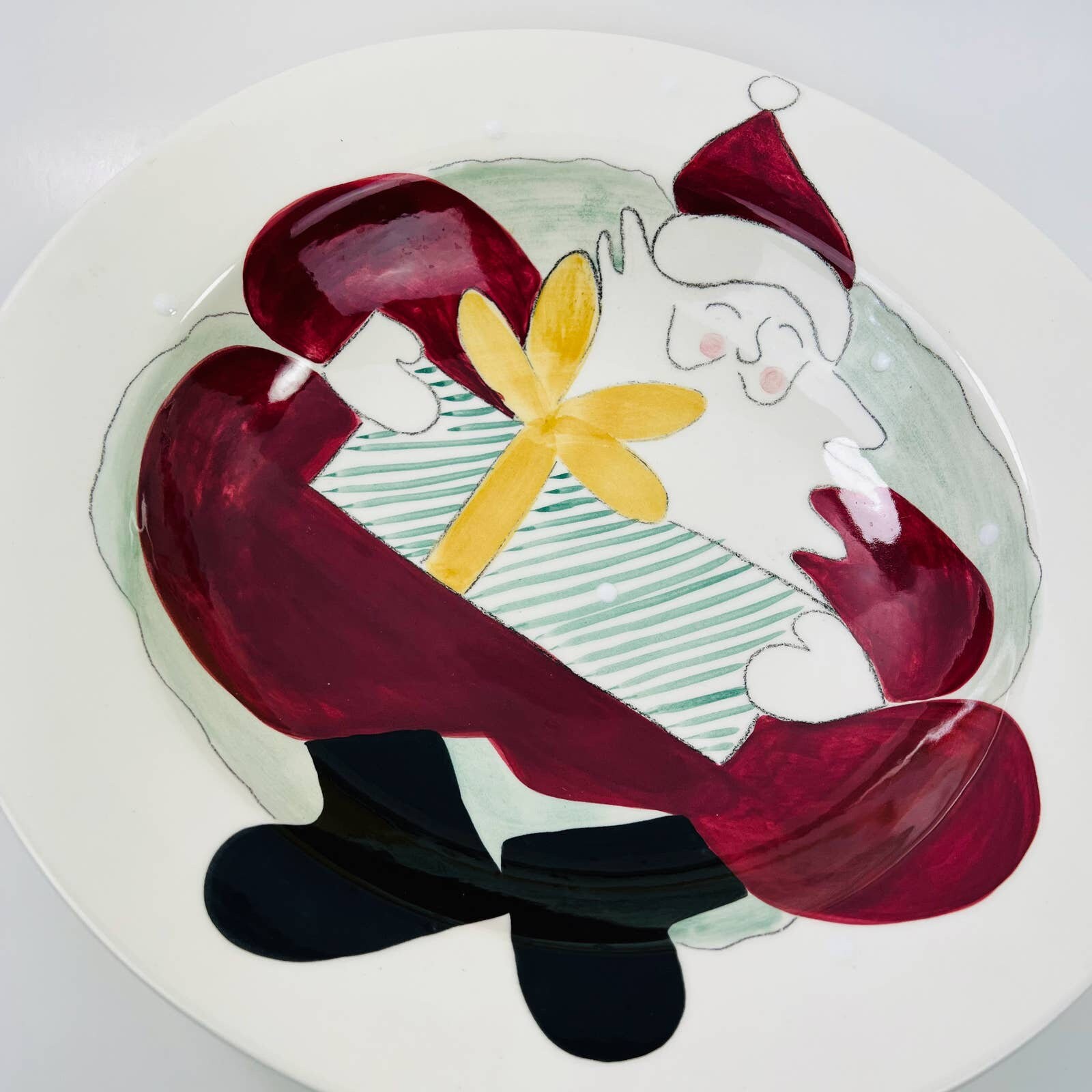 Woof & Poof Americaware Serving Bowl Santa Christmas 2000 - munimoro.gob.pe