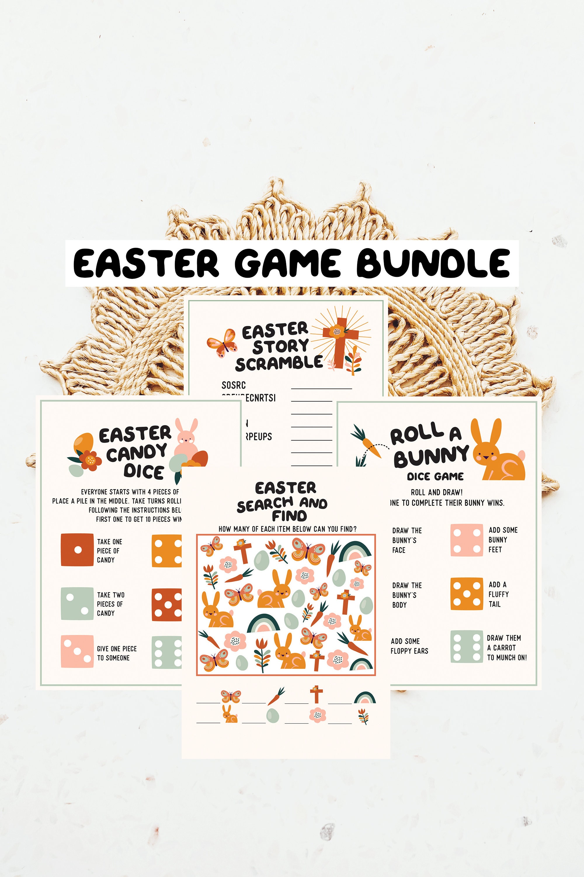 Easter Game Bundle Easter Story Scramble Family Game Easter Candy Dice ...