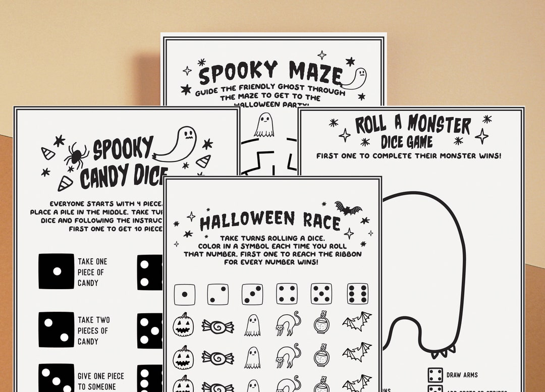 Halloween Kids Game Bundle, Halloween Candy Dice, Halloween Dice Game ...