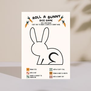 Easter Party Kids Game Printable | Roll a Dice Bunny Game | Easter ...