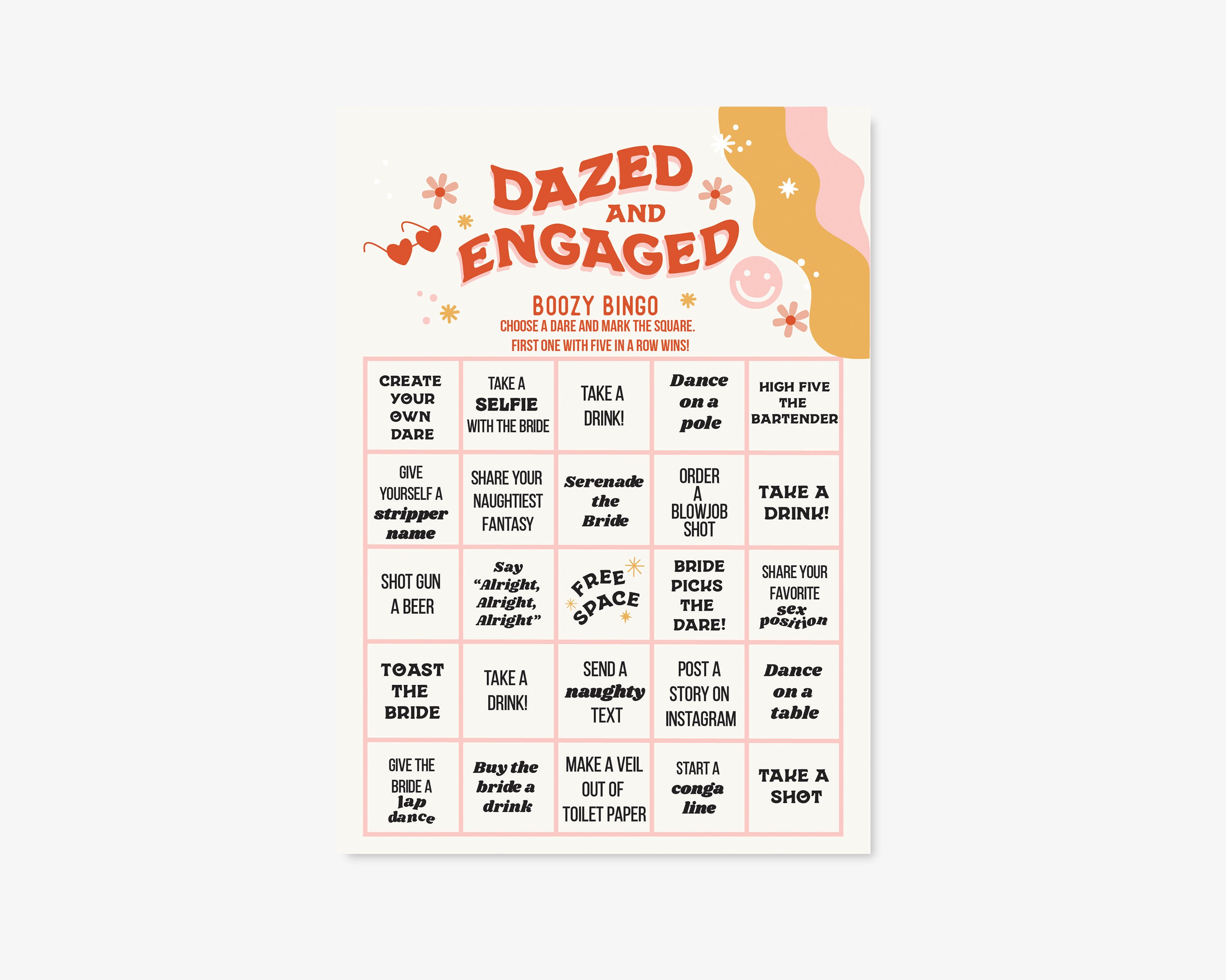 Dazed and Engaged Bachelorette Party Game Retro 70s Vintage - Etsy