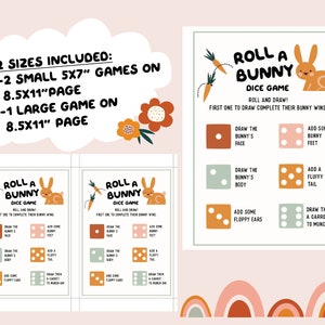 Roll a Bunny Dice Game Kids Table Easter Game Boho Easter Printable ...